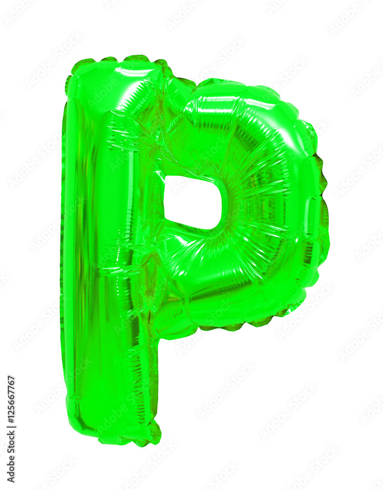 Letter p English alphabet green Stock Photo | Adobe Stock
