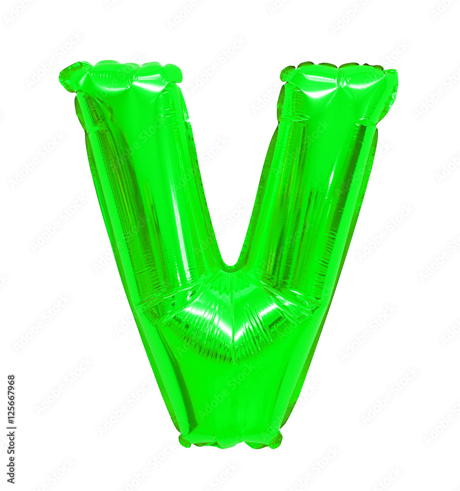 Letter v English alphabet green Stock Photo | Adobe Stock