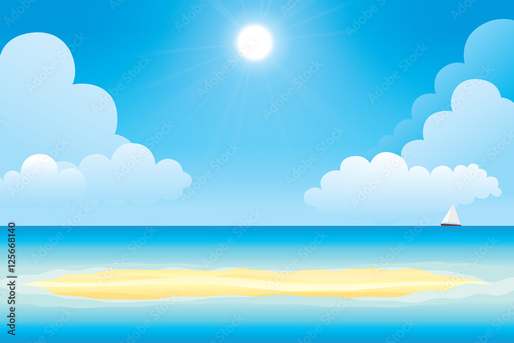 Sky and sea. Vector illustration Stock Vector | Adobe Stock