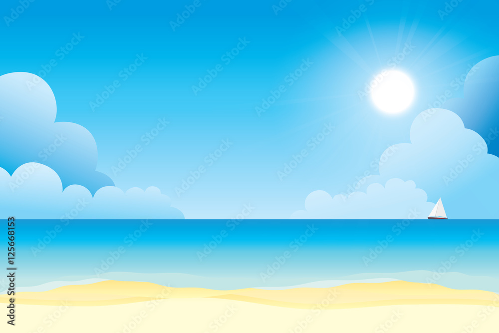 Sky and sea. Vector illustration Stock Vector | Adobe Stock