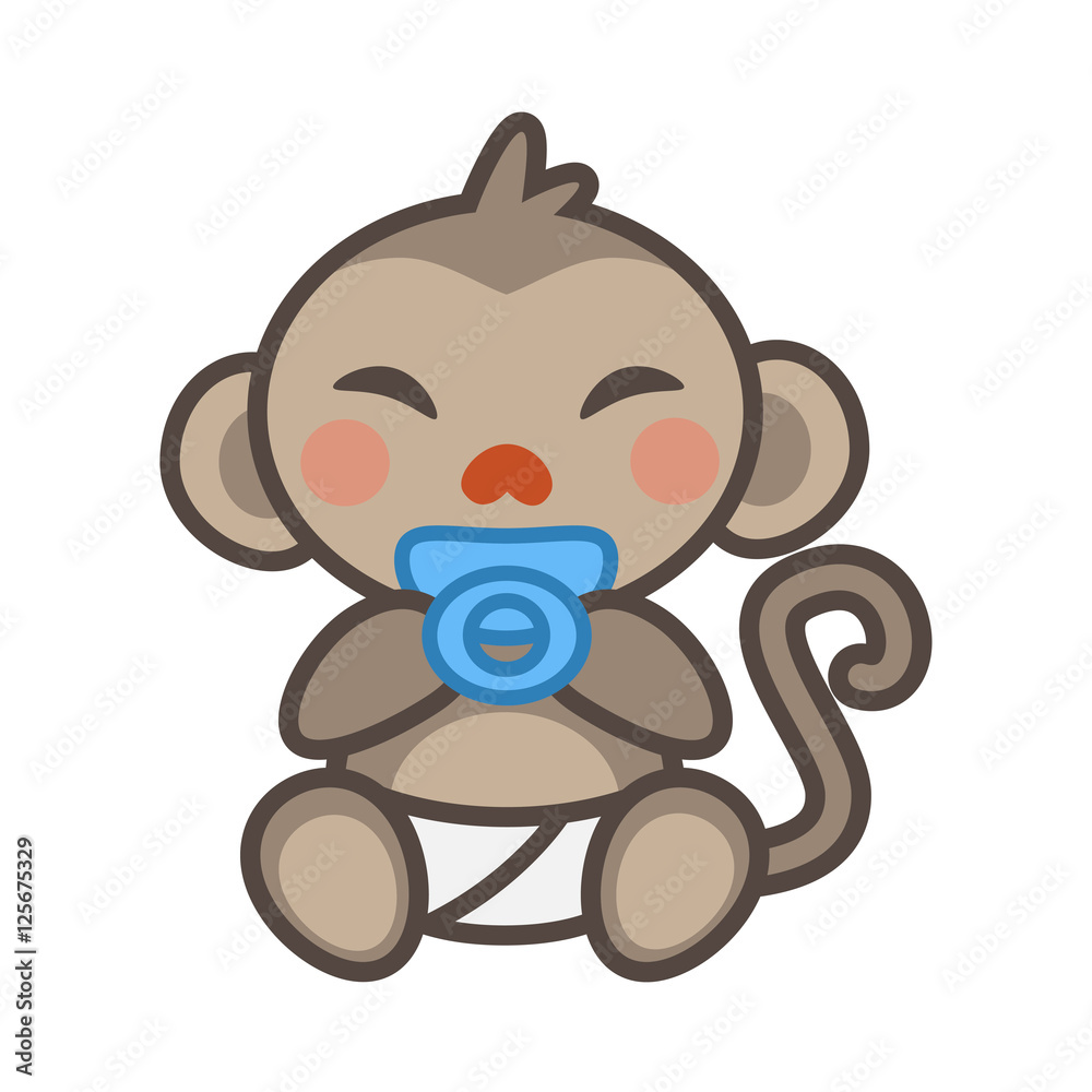 Baby Chimp In Diaper