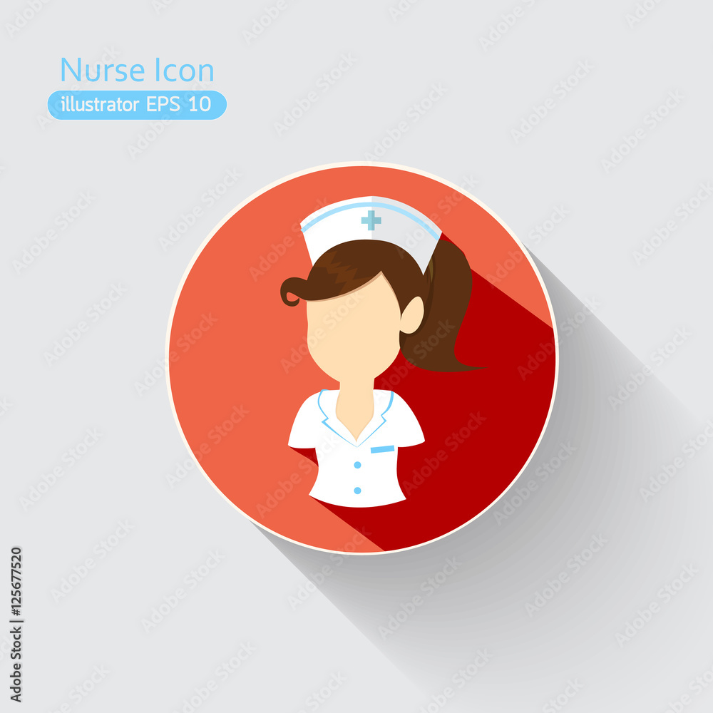 Nurse icons light flat design.occupation and healthcare concept.Vector ...