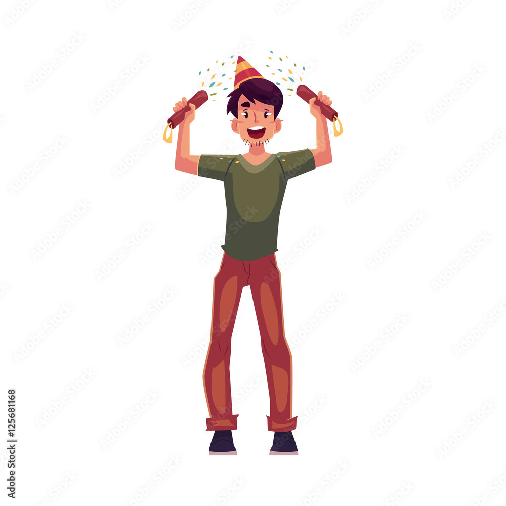 Cartoon Guy At Party