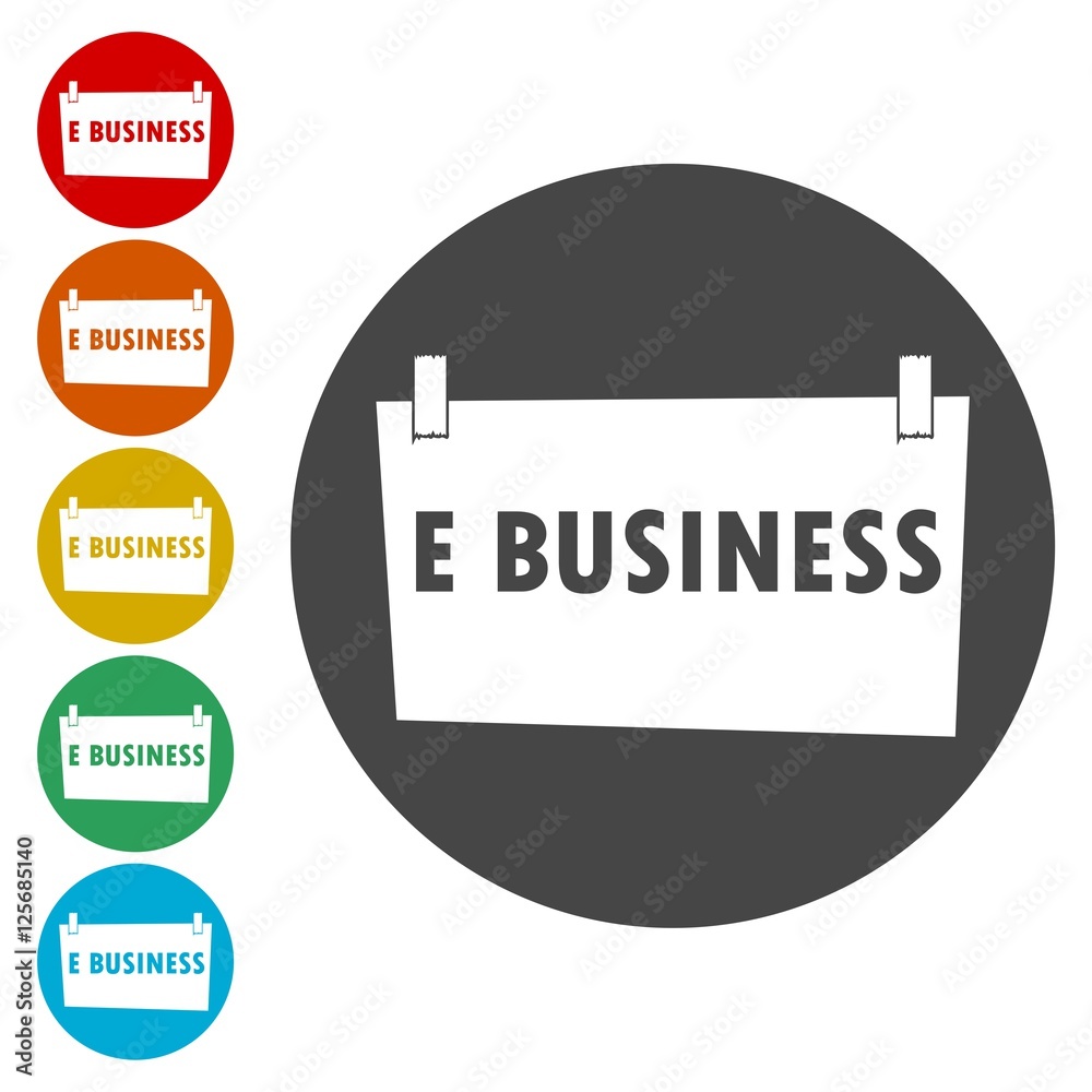 E business icon, E Business Sign - illustration Stock Vector | Adobe Stock