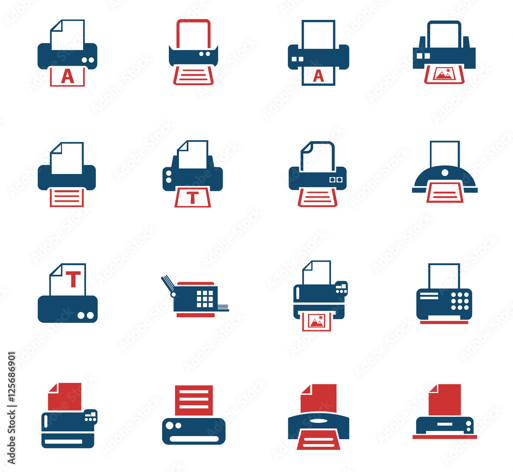 print icon set Stock Vector | Adobe Stock