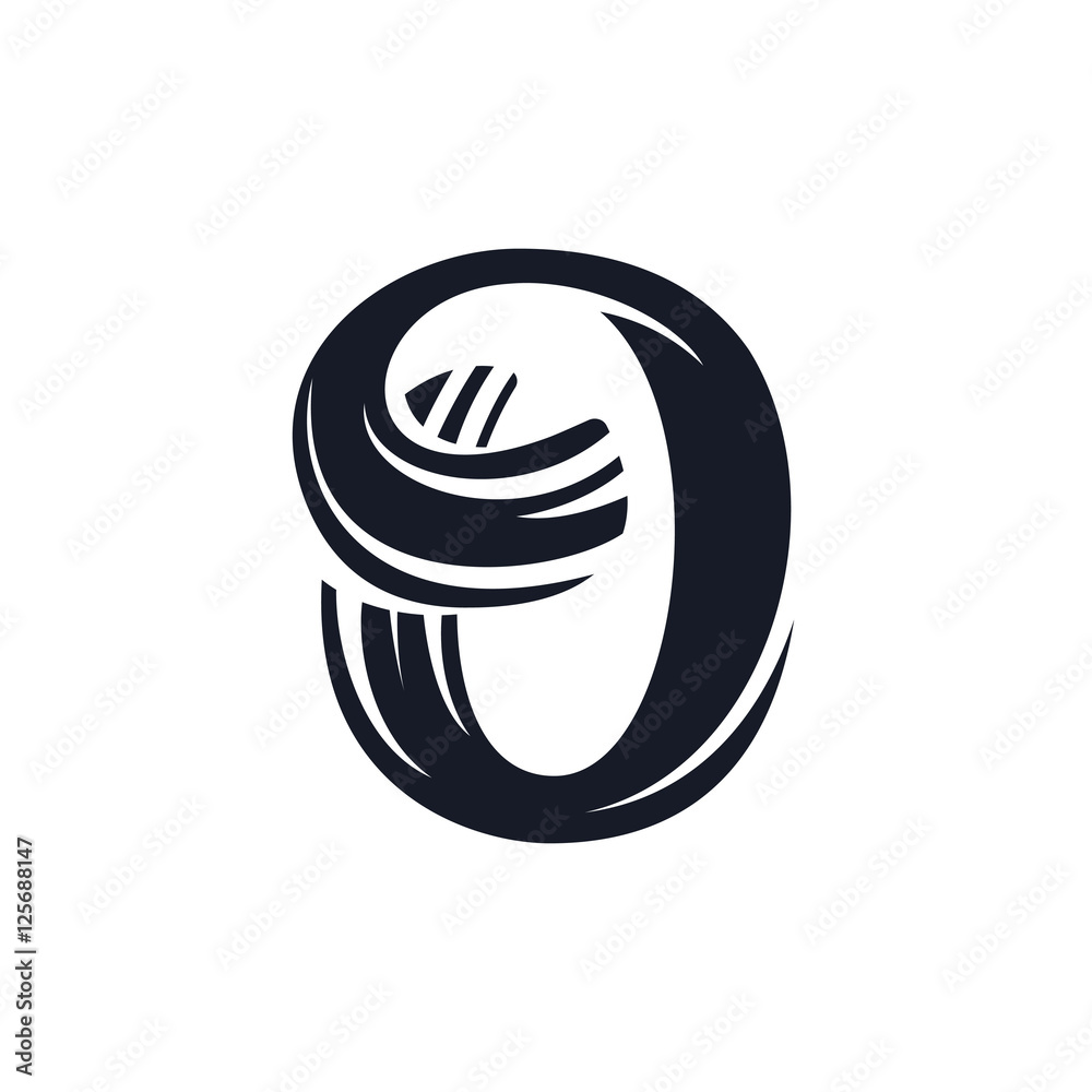 O letter logo script lettering. Vector elegant hand drawn letter Stock ...