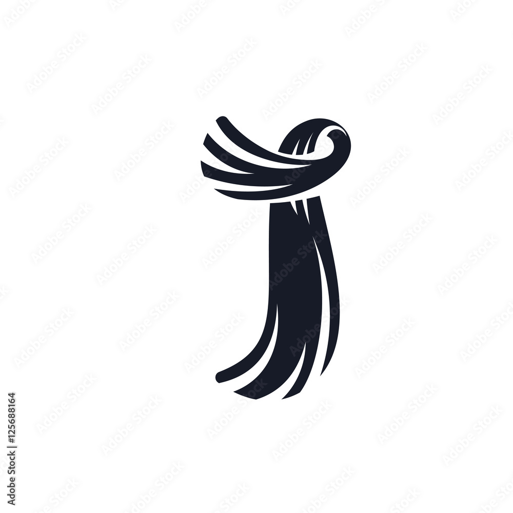 Letter I logo script lettering. Vector elegant hand drawn letter Stock ...