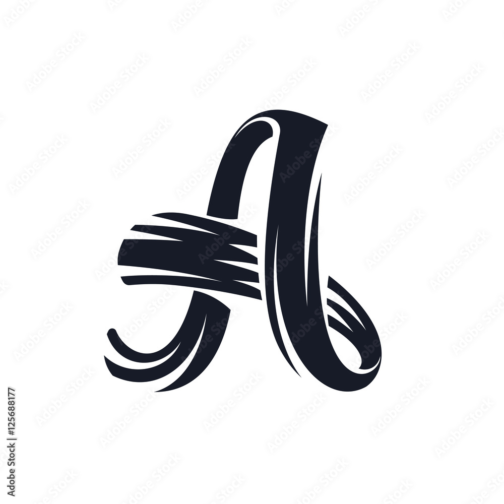 Letter A logo script lettering. Vector elegant hand drawn letter Stock ...