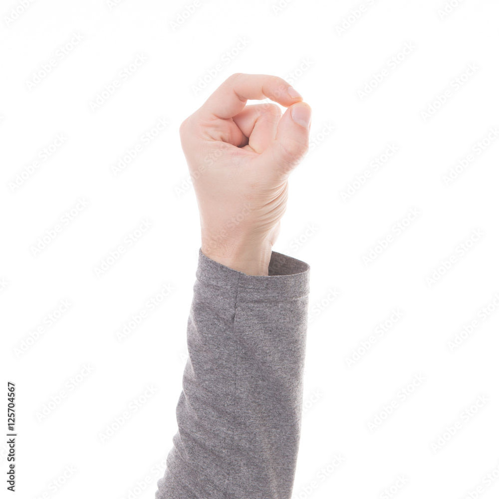 Man hand sign isolated on white background Stock Photo | Adobe Stock