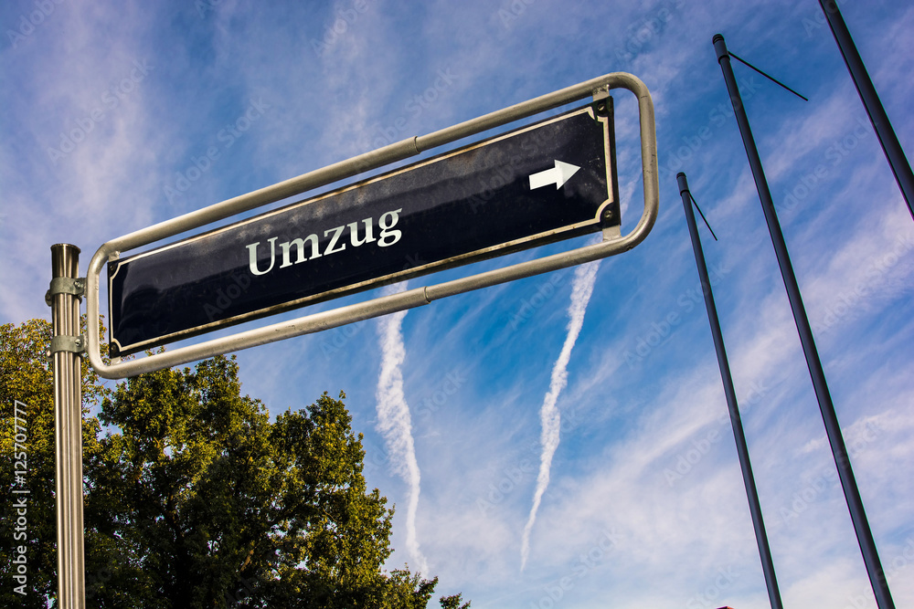 Schild 110 - Umzug Stock Illustration | Adobe Stock