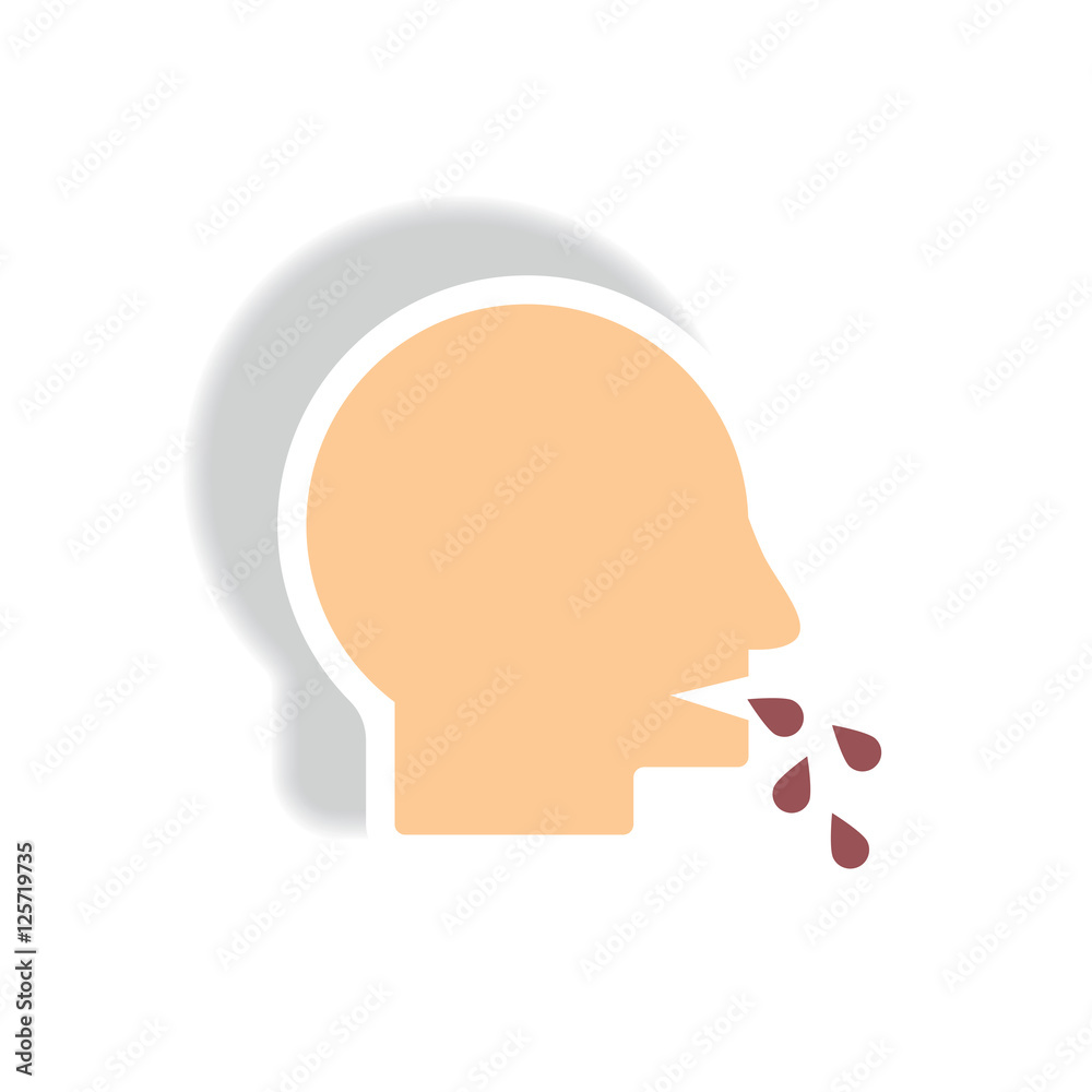 Vector paper sticker various symptoms of Tuberculosis on the human ...