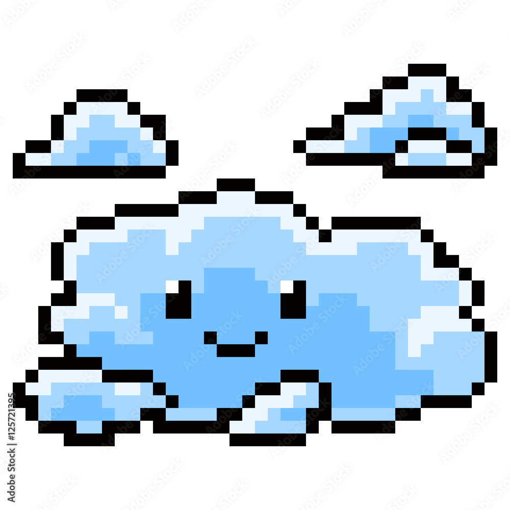 pixel art cloud Stock Illustration | Adobe Stock