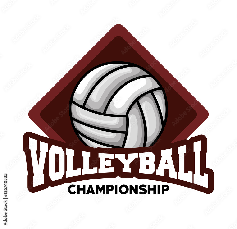 volleyball sport ball emblem vector illustration design Stock Vector ...