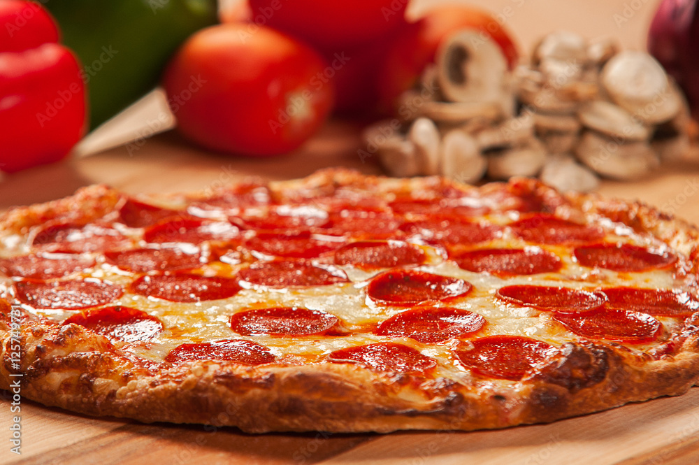 Pepperoni Pizza - Food Photography Stock Photo | Adobe Stock
