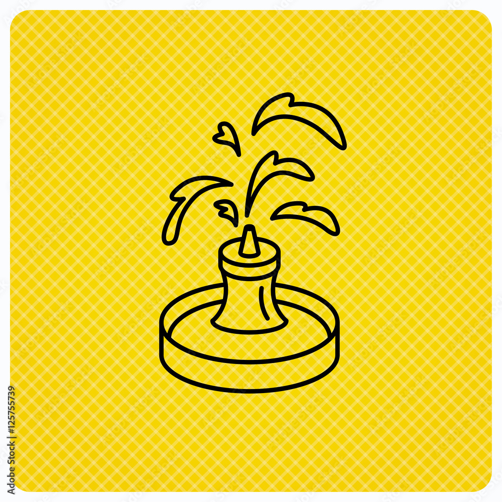 Fountain icon. Water in park sign. Architecture symbol. Linear icon on ...