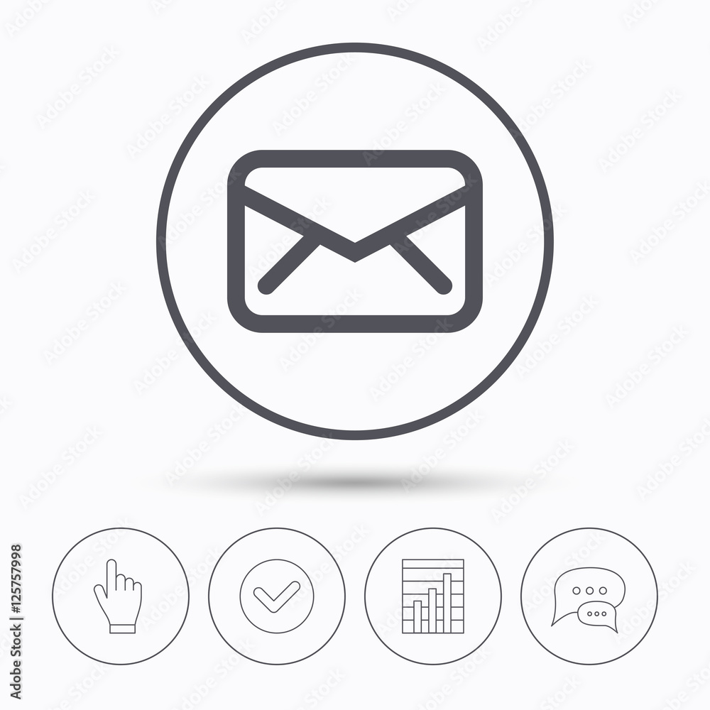 Envelope icon. Send email message sign. Internet mailing symbol. Chat ... Envelope icon. Send email message sign. Internet mailing symbol. Chat ...