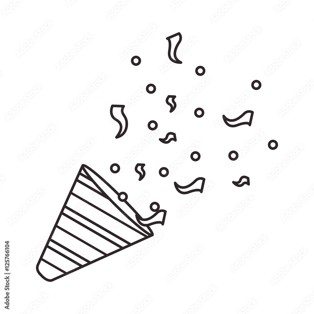 party firecracker icon over white background. happy birthday design ...