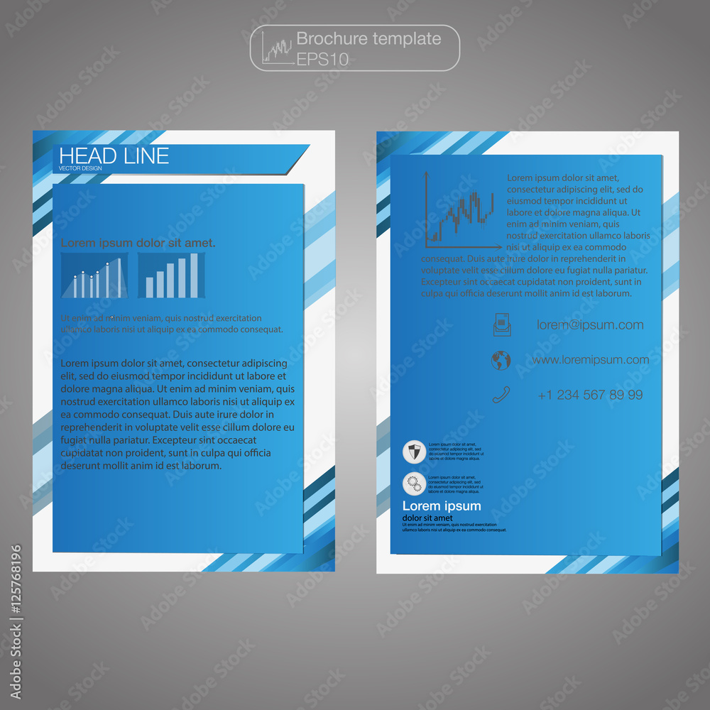 Front and back page brochure template. Layout template. Presentation ...