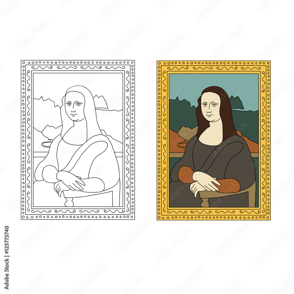Mona Lisa Coloring Page