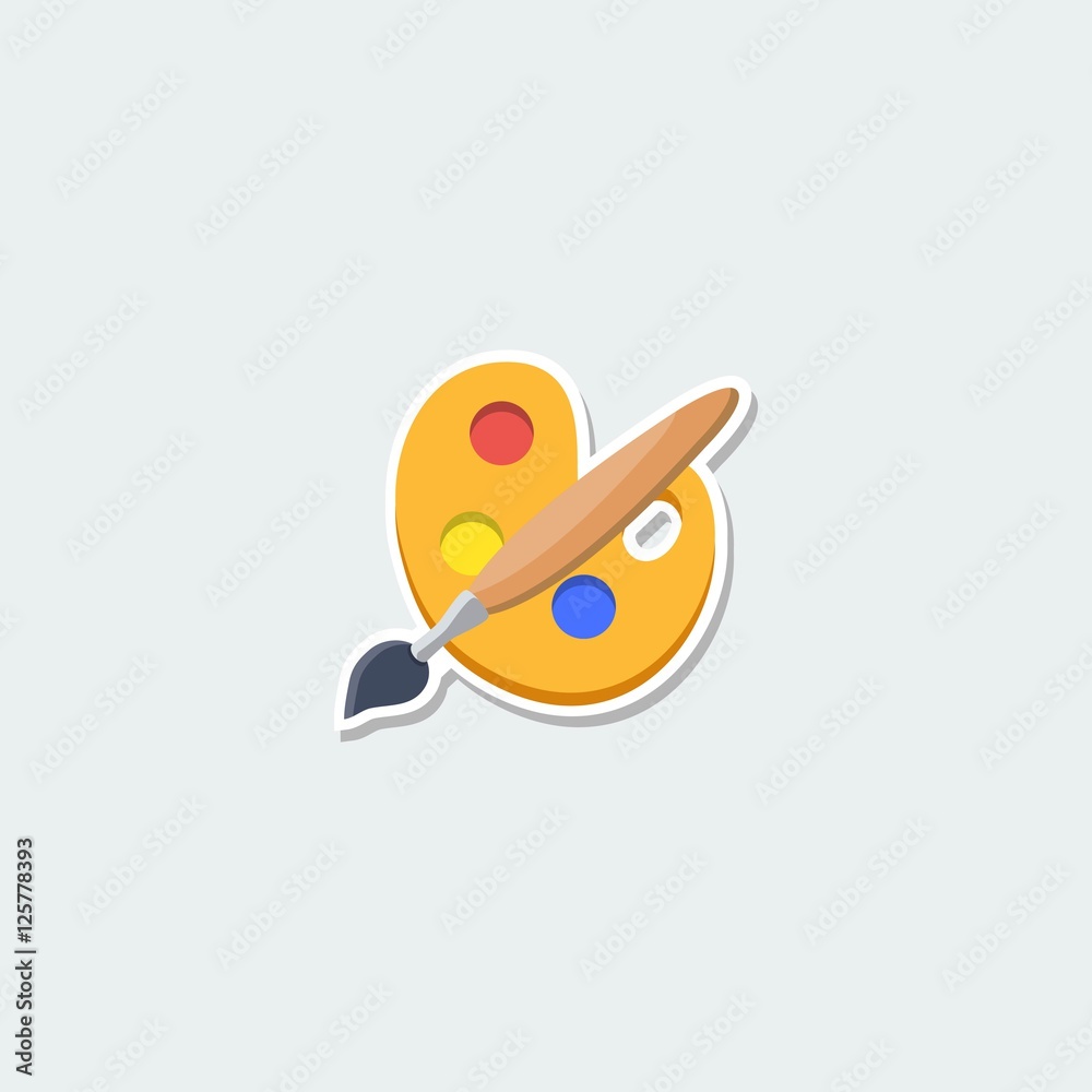 School symbol - brush with paints. School education, art palette ...