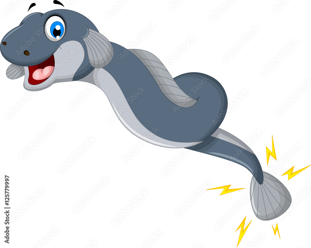 funny electric eel cartoon posing Stock Illustration | Adobe Stock