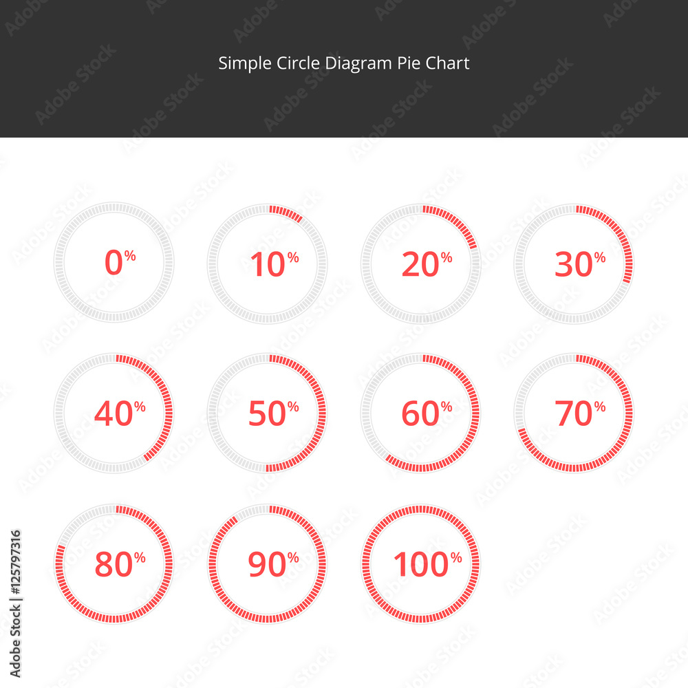 Circle Diagram Pie Charts Percentage Infographics Stock Vector | Adobe ...