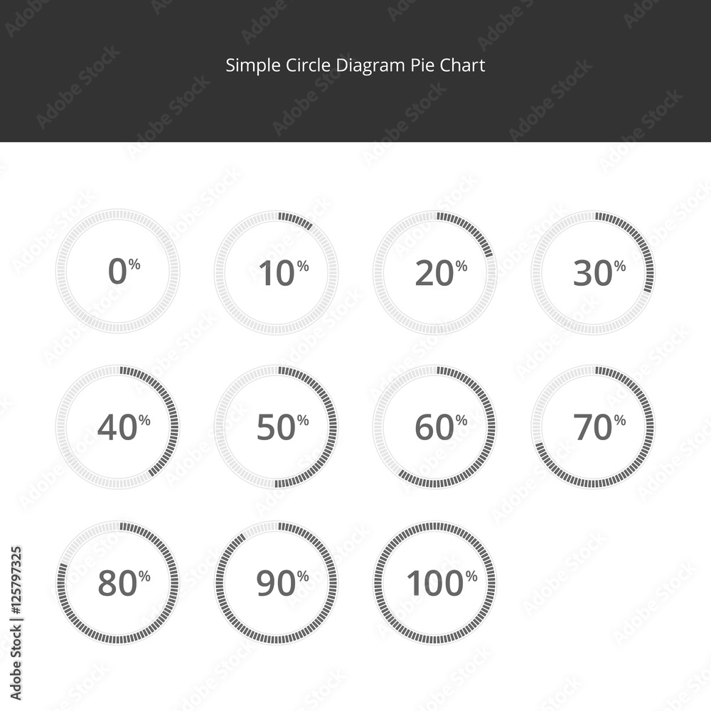 Circle Diagram Pie Charts Percentage Infographics Stock Vector | Adobe ...