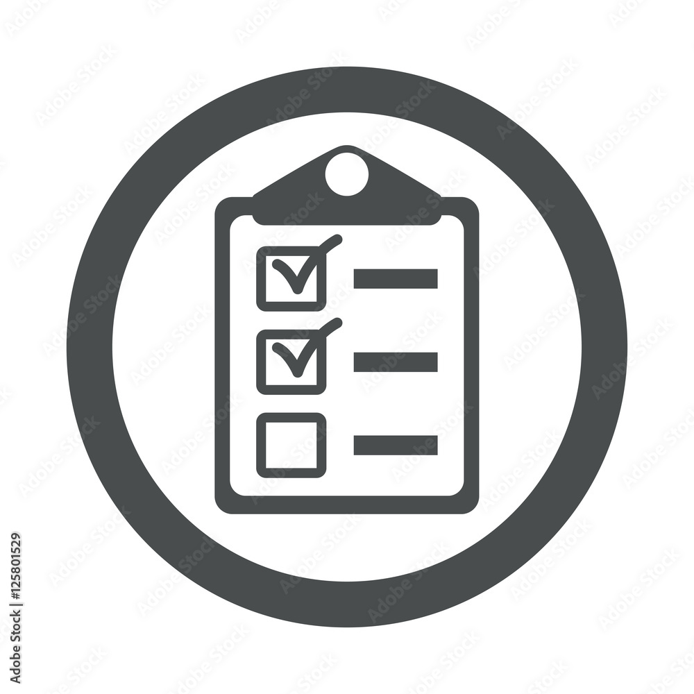 Icono plano clipboard en circulo color gris Stock Illustration | Adobe ...