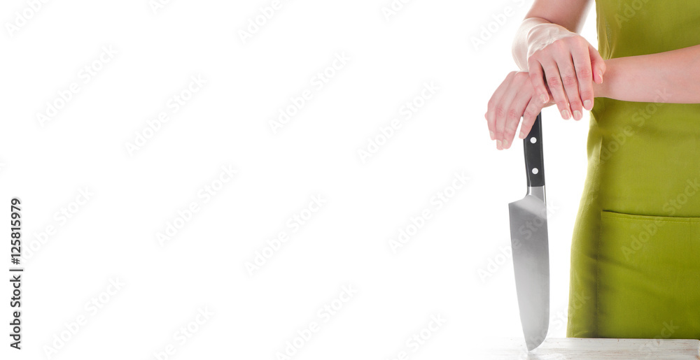 Chef with a knife Stock Photo | Adobe Stock