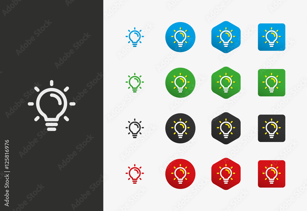 Light bulb icon variations Stock Vector | Adobe Stock