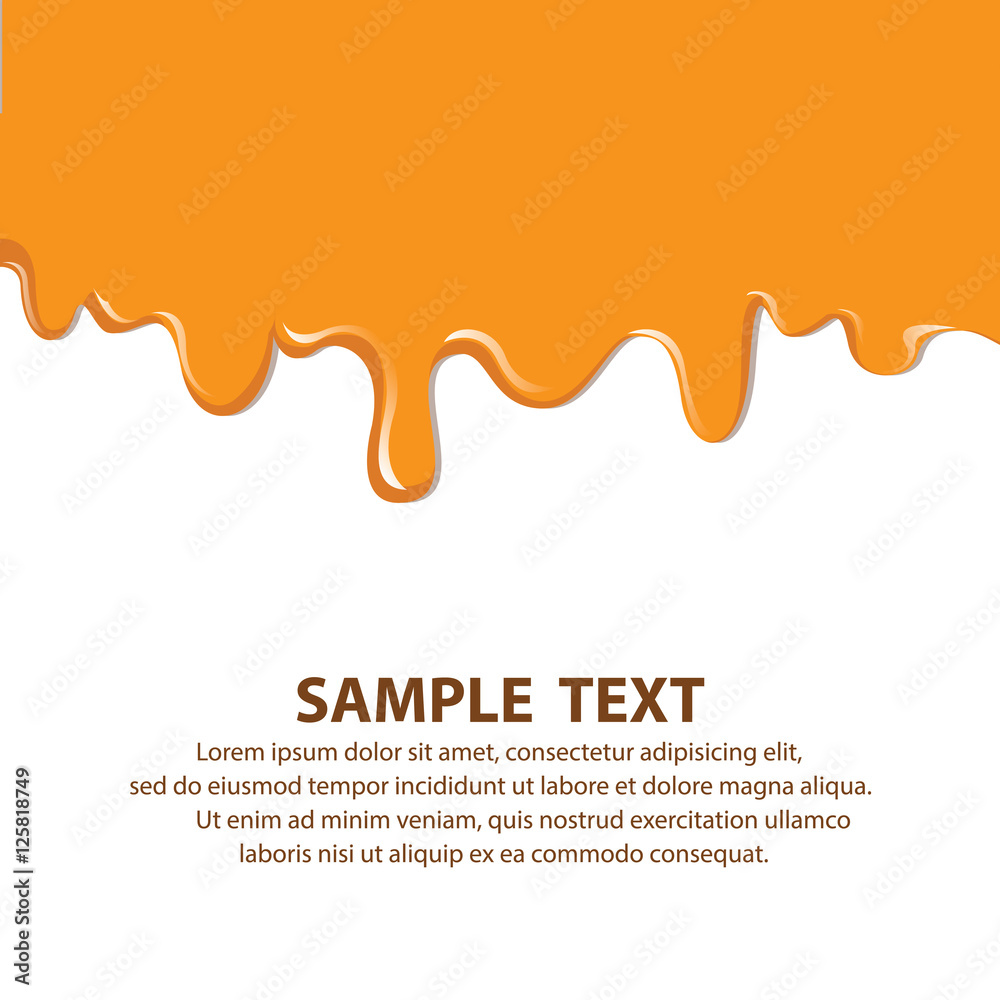 Vector dripping Orange. vector honey drips on white background Stock ...