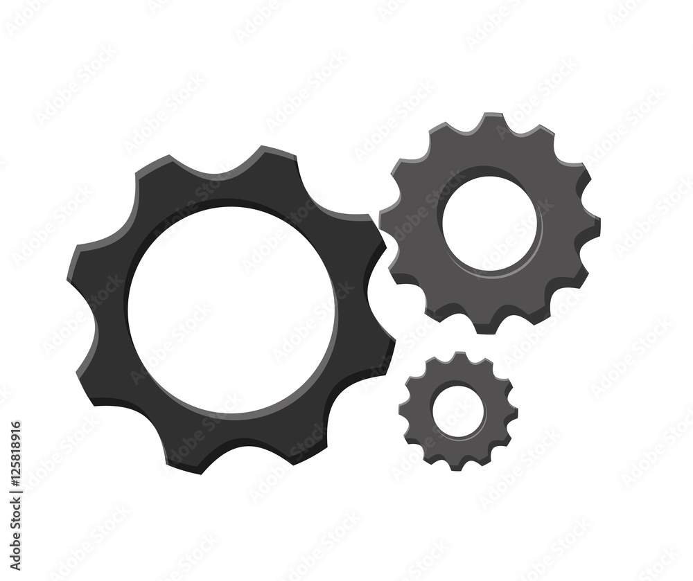 Gear object icon. Machine part technology industry and wheel theme ...