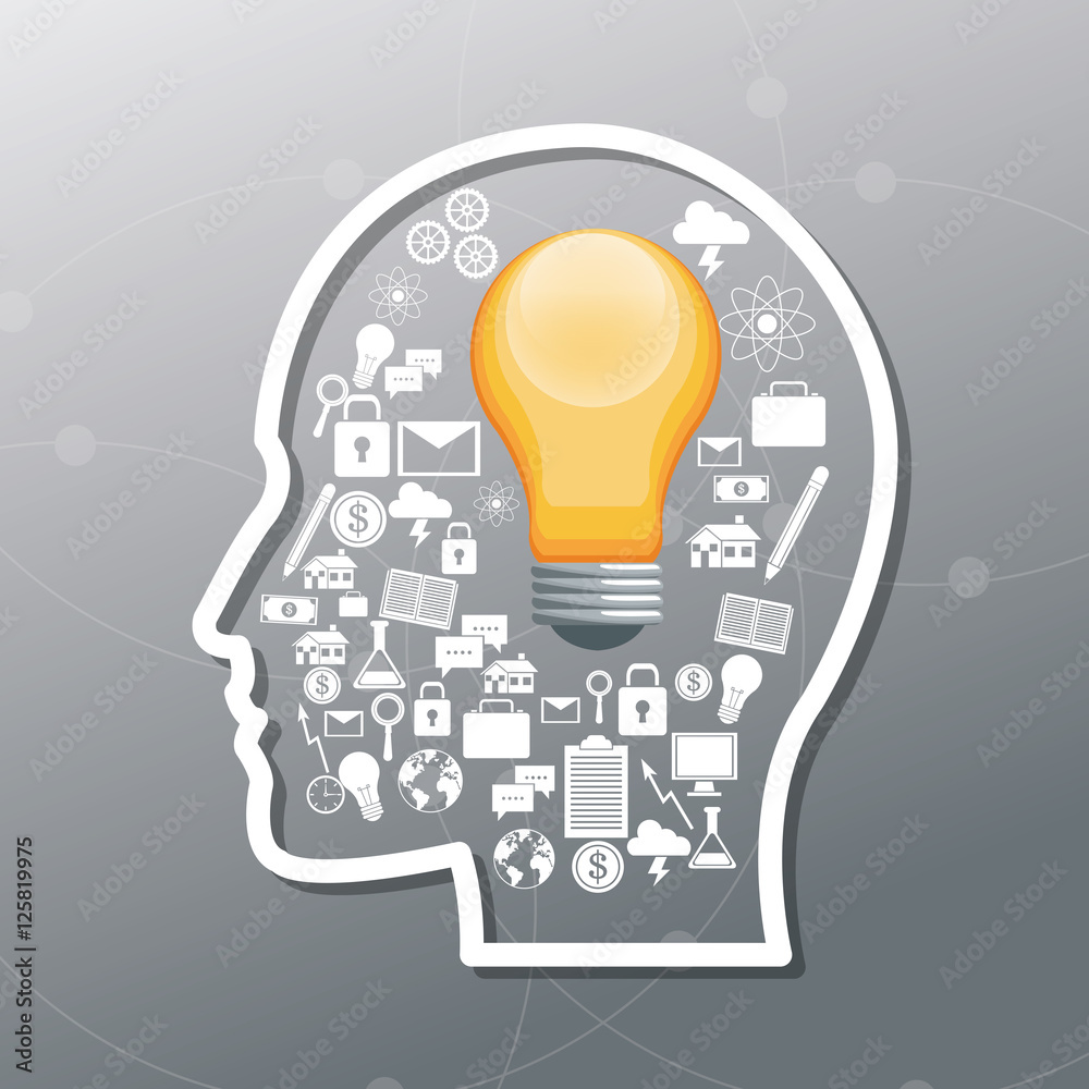 Light Bulb Idea Head
