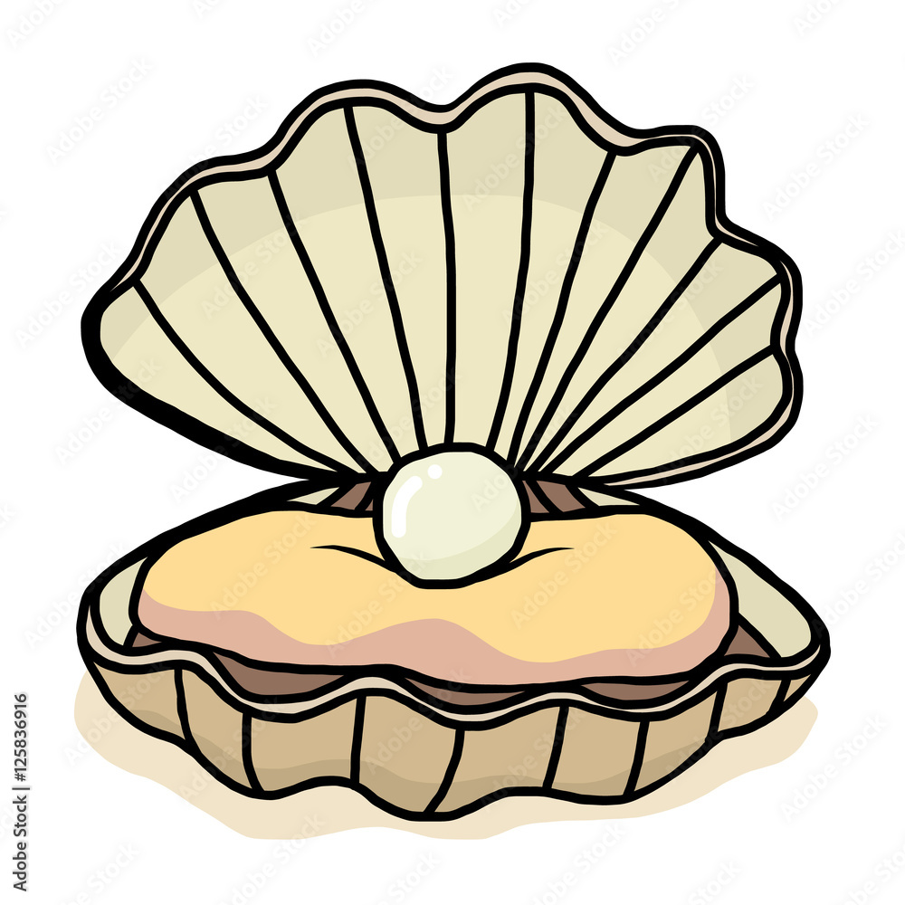 pearl shell / cartoon vector and illustration, hand drawn style ...