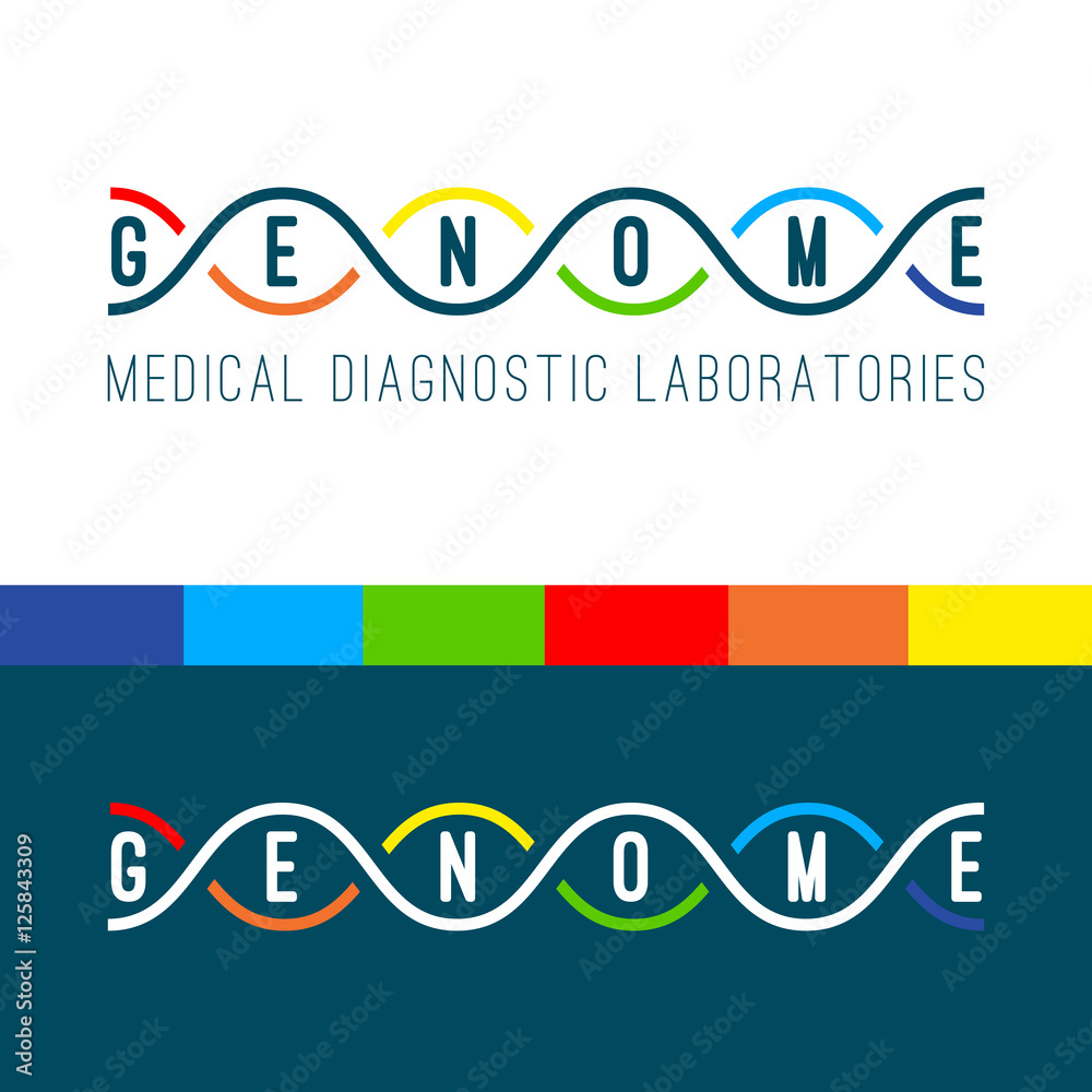 Genome logo white. Stock Vector | Adobe Stock