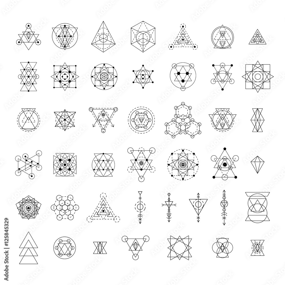 Sacred geometry signs collection Stock Vector | Adobe Stock
