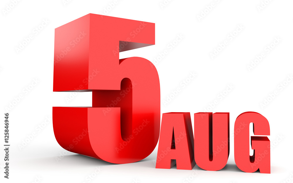 August 5. Text on white background. Stock Illustration | Adobe Stock