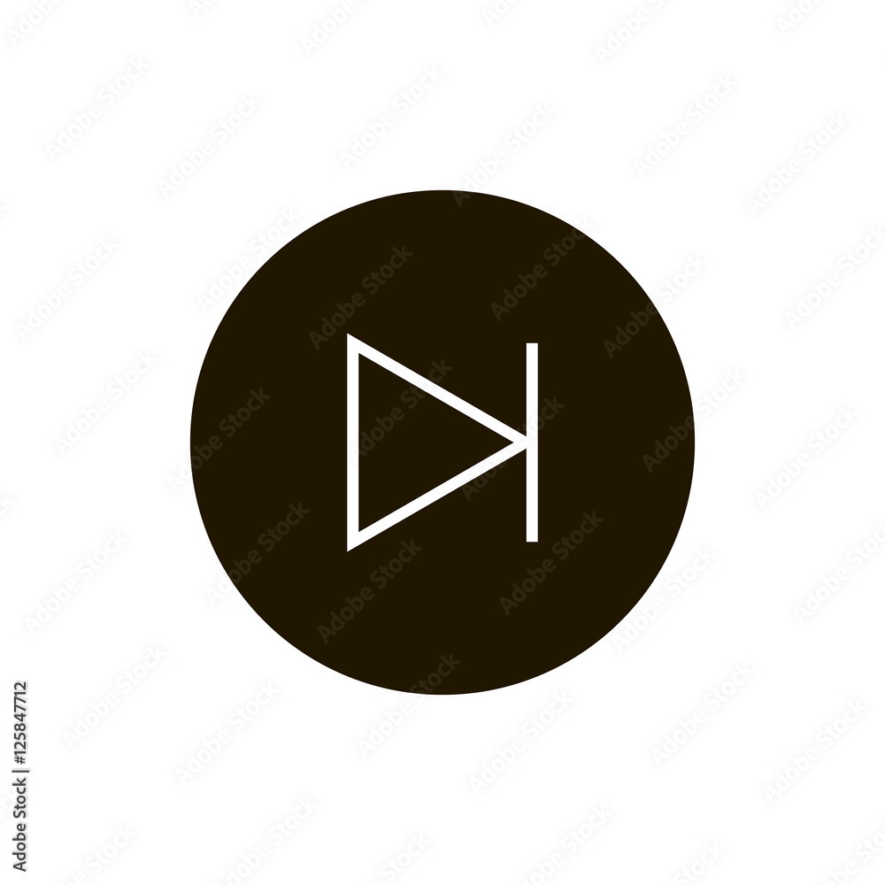 Next track icon vector, clip art. Also useful as logo, circle app icon ...