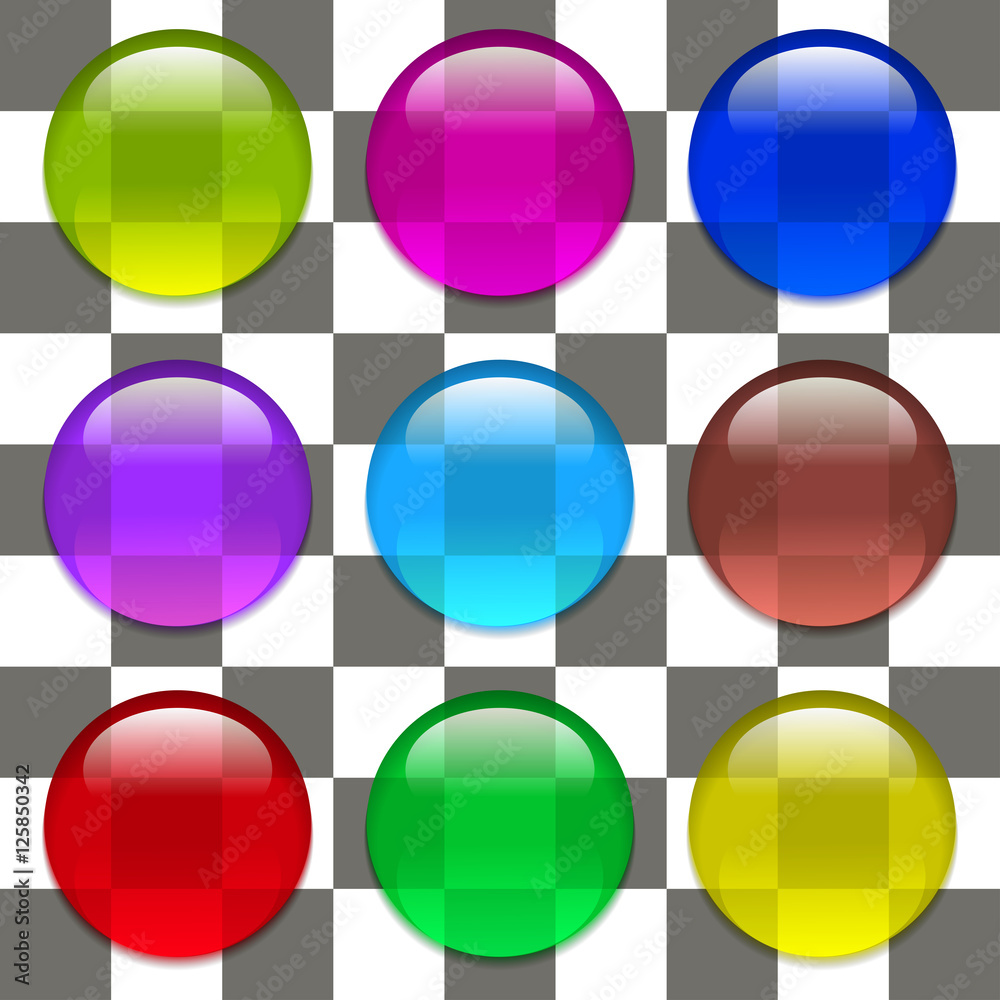 Set of transparent colored balls Stock Vector | Adobe Stock