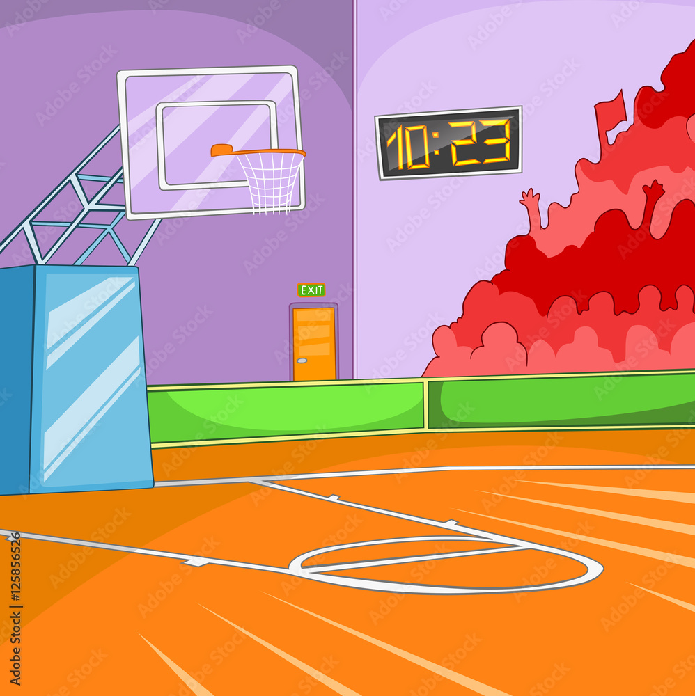 Cartoon background of basketball court. Stock Illustration | Adobe Stock