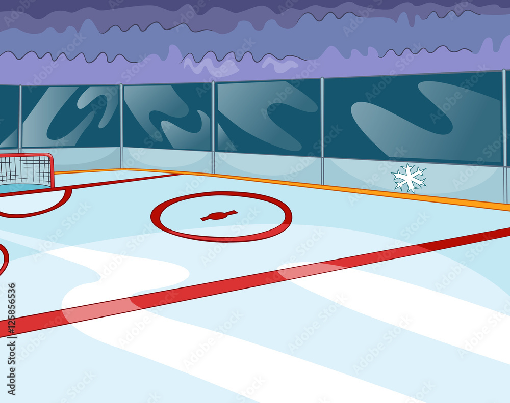 Cartoon background of ice hockey rink. Stock Illustration | Adobe Stock
