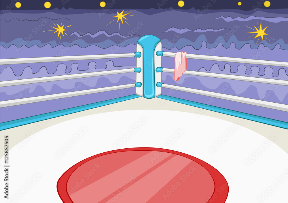 Cartoon background of boxing ring. Stock Illustration | Adobe Stock