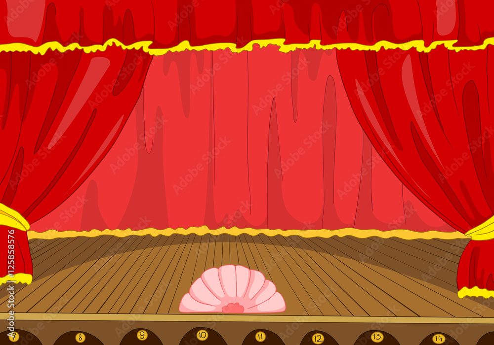 Cartoon background of theater stage. Stock Illustration | Adobe Stock