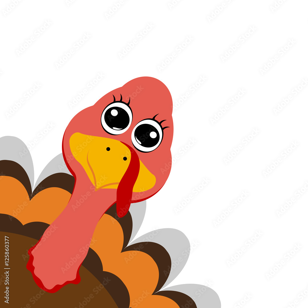 Funny turkey peeking sideways on Thanksgiving Day Stock Vector | Adobe ...