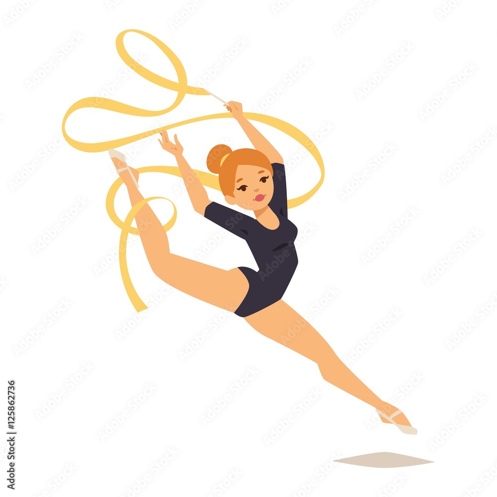 Gymnast girl vector illustration Stock Vector | Adobe Stock