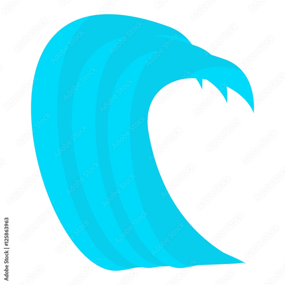 Tsunami wave icon. Cartoon illustration of tsunami wave vector icon for ...
