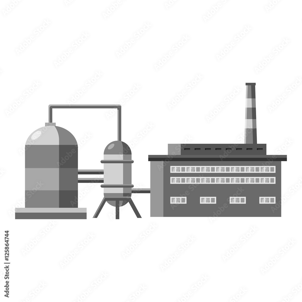 Plant with tanks for storage of liquid icon. Gray monochrome ...