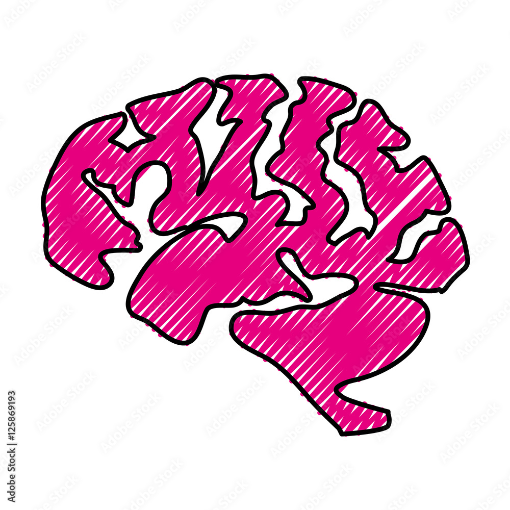 human brain doodle icon image vector illustration design Stock Vector ...
