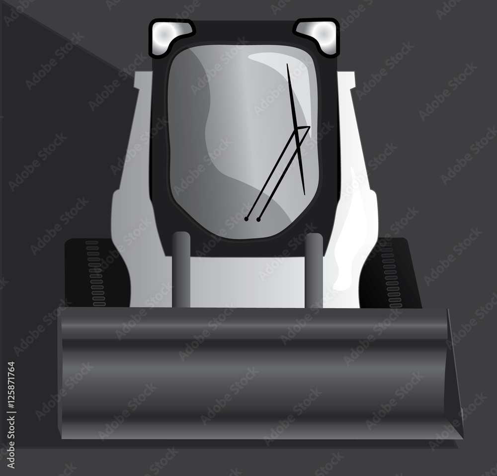 Steer Skid Loader : White skid loader front view heavy construction ...