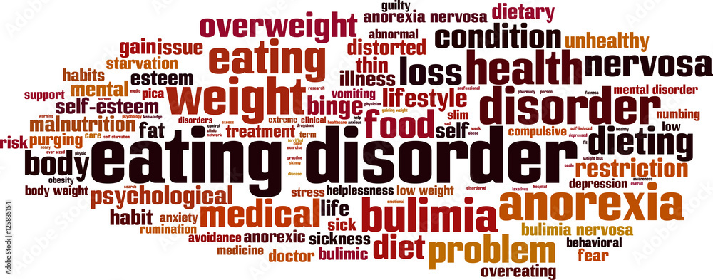 Eating disorder word cloud concept. Vector illustration Stock Vector ...